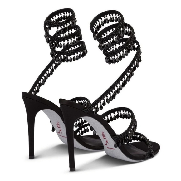 Rene Caovilla | Shoes | Rene Caovilla Black Stiletto Chandelier Heels ...